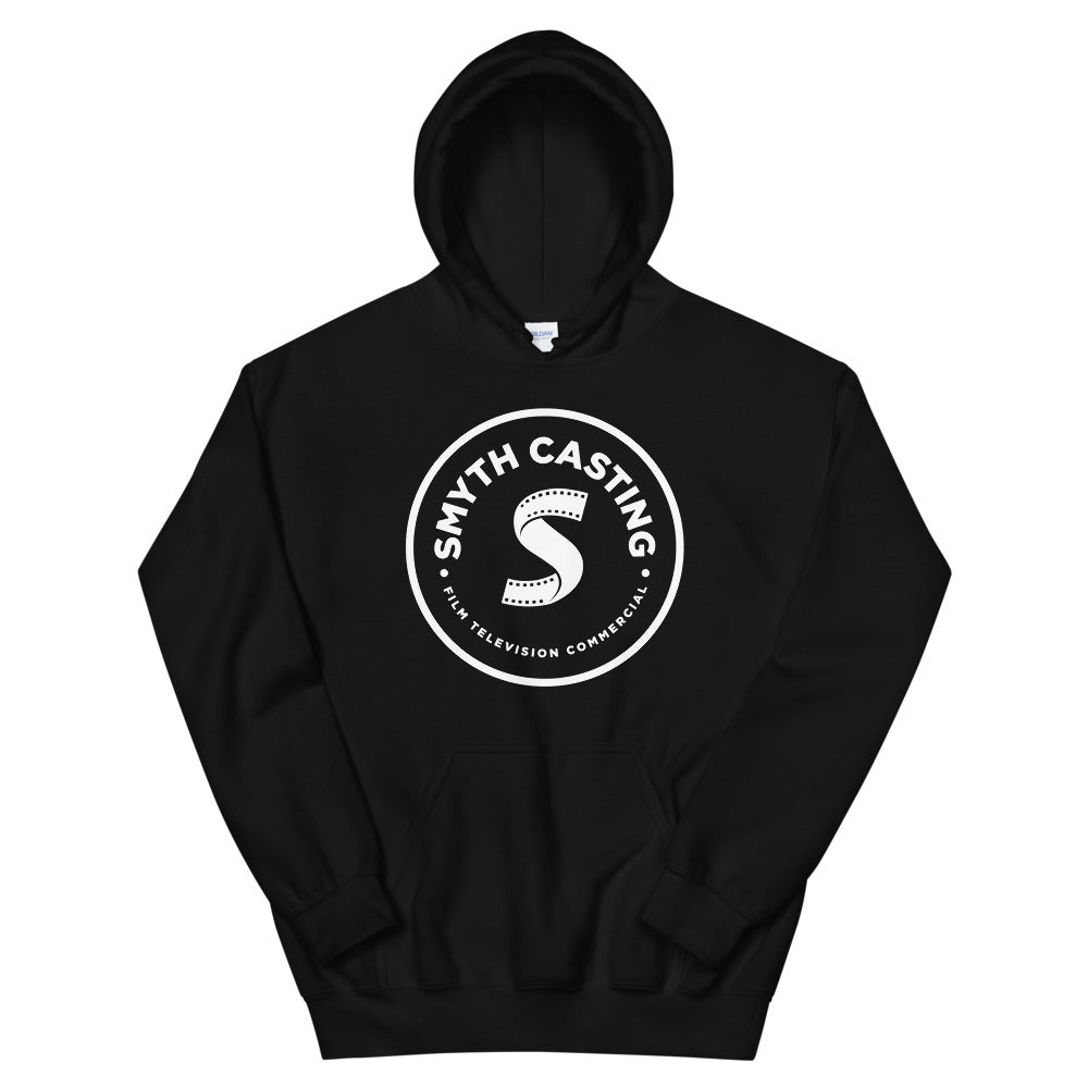 Smyth Logo Unisex Hoodie - White on Black – Smyth Casting