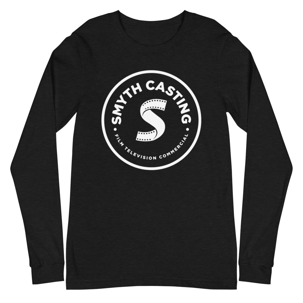 Smyth Logo Unisex Long Sleeve Tee - White on Black – Smyth Casting